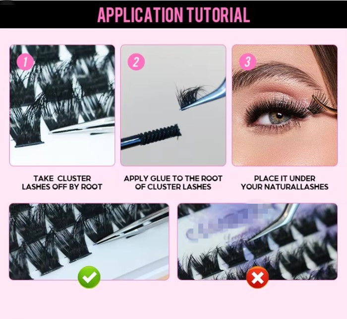 DIY Cluster Eyelashes Customized Styles and Cardboard Boxes with ...
